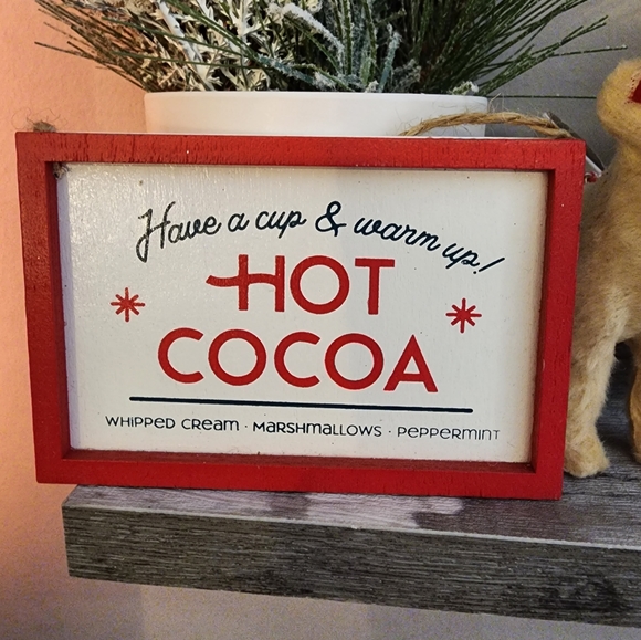 Wondershop | Holiday | Wood Hot Cocoa Sign Christmas Tree Ornament ...